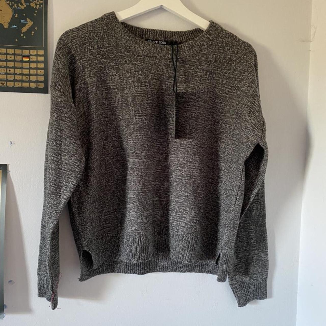 dark grey brave soul london jumper size S - Depop