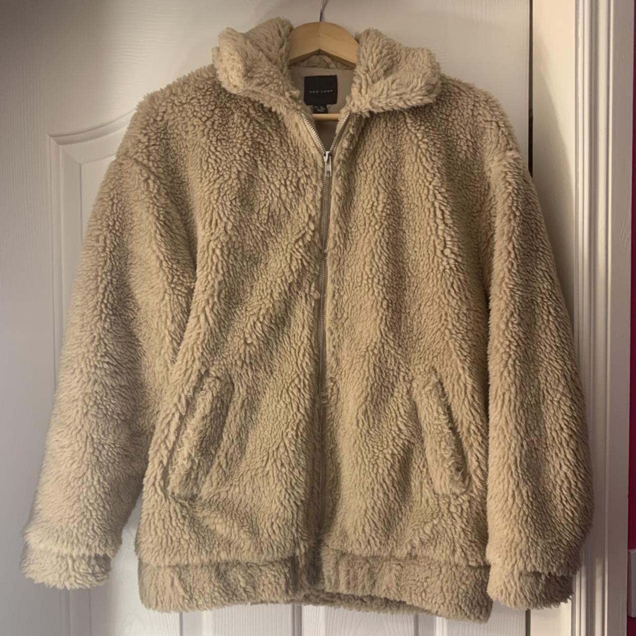 New Look teddy fur oversized coat. Worn a few times... - Depop
