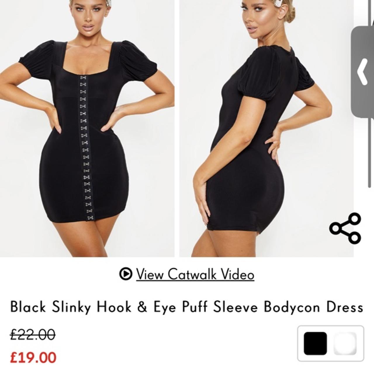 PrettyLittleThing Women's Black and White Dress | Depop