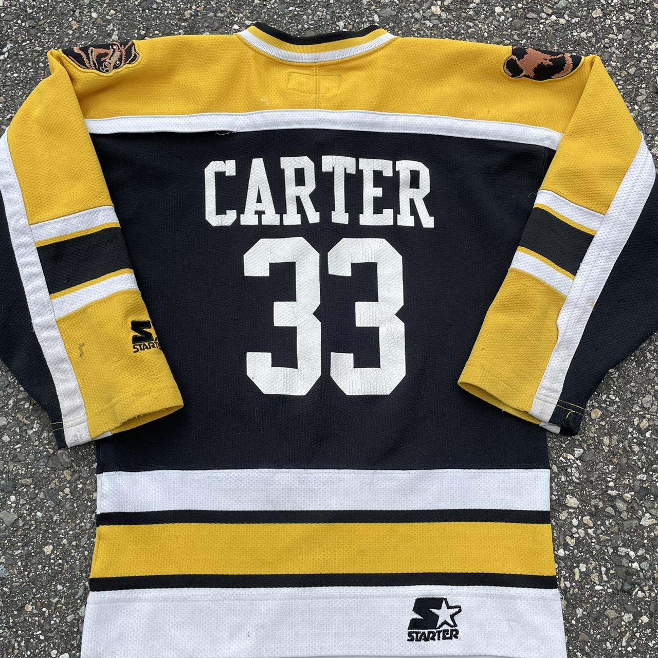 Vintage 90s starter Boston Bruins #33 anson carter... - Depop