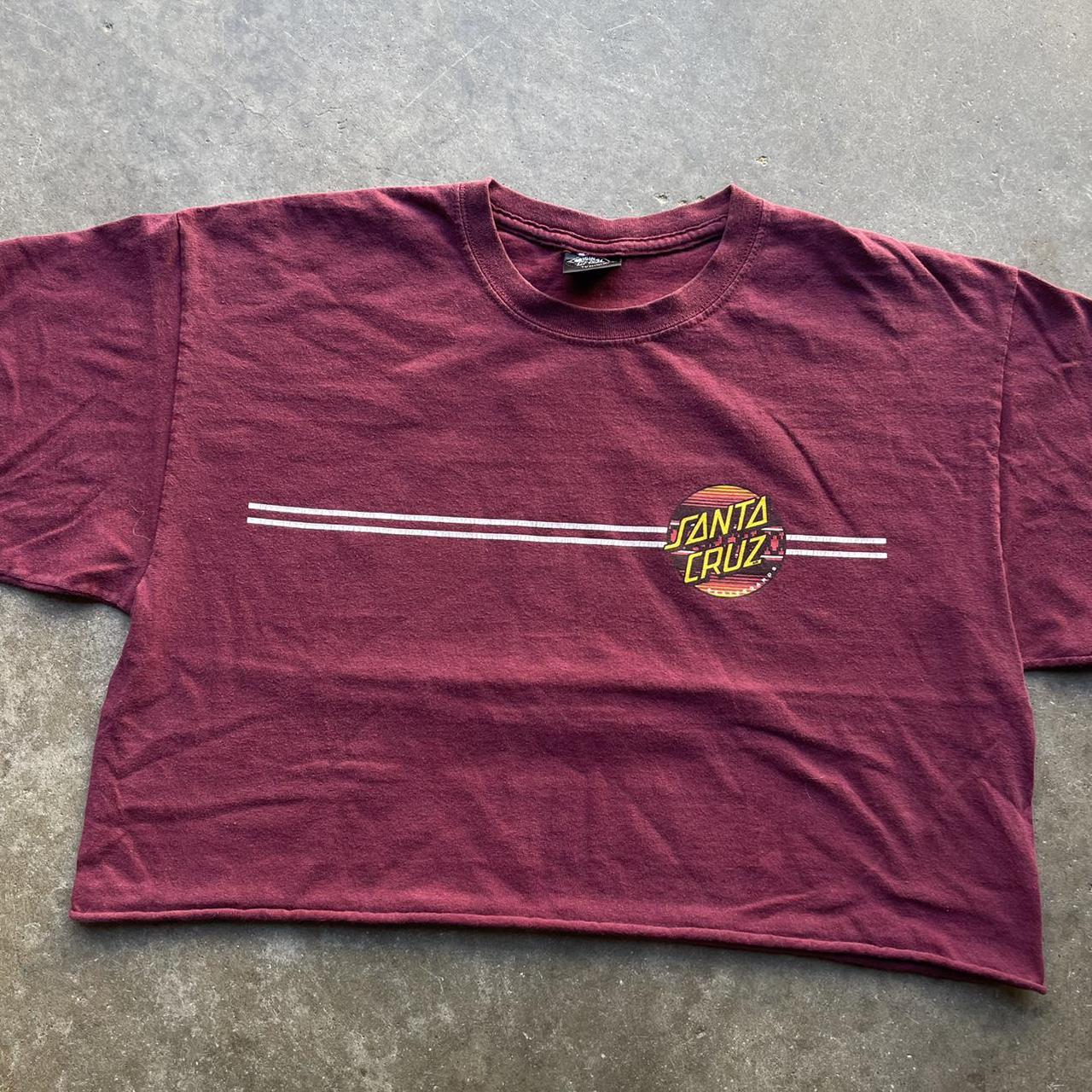 Santa Cruz Women's Burgundy Crop-top | Depop