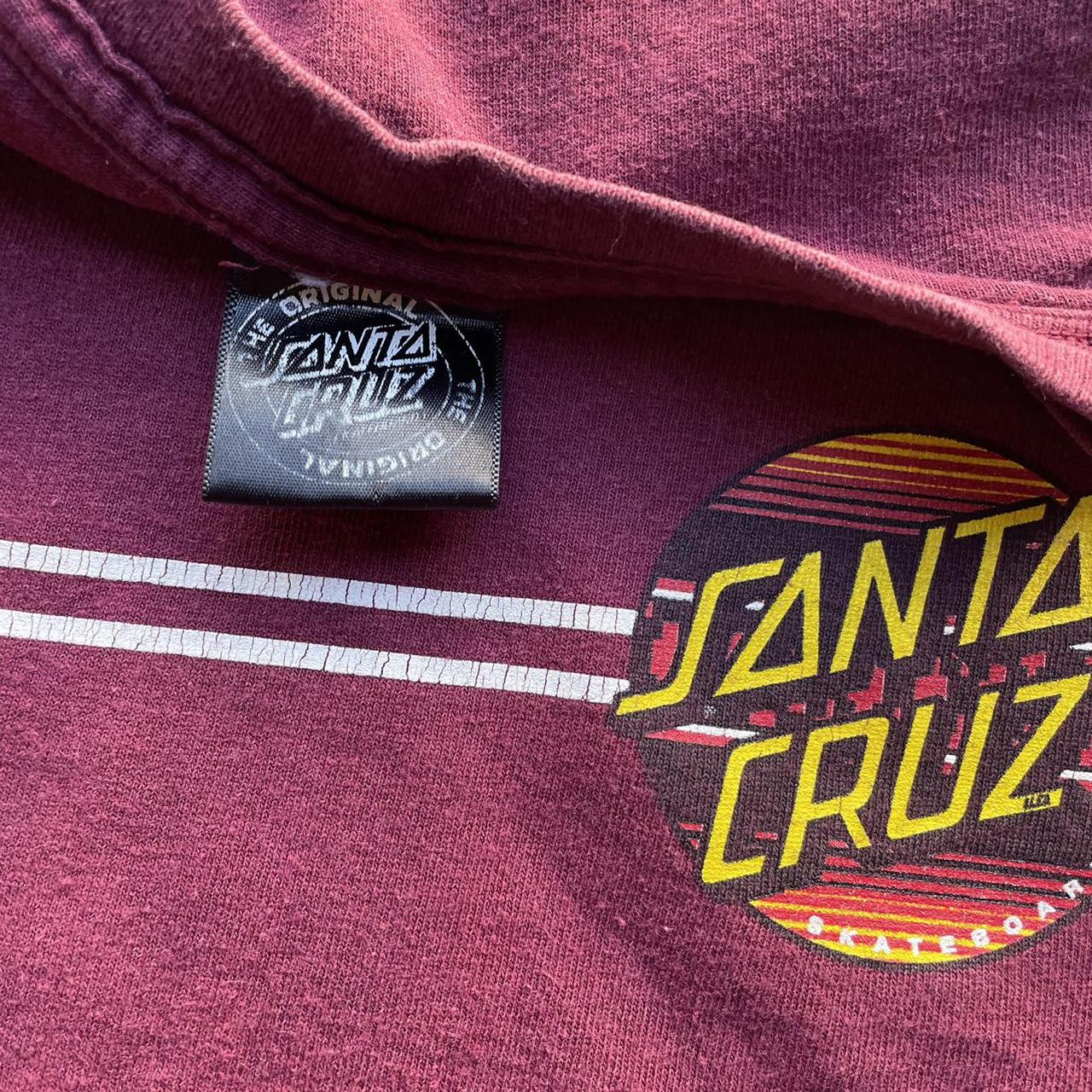 Santa Cruz Women's Burgundy Crop-top | Depop