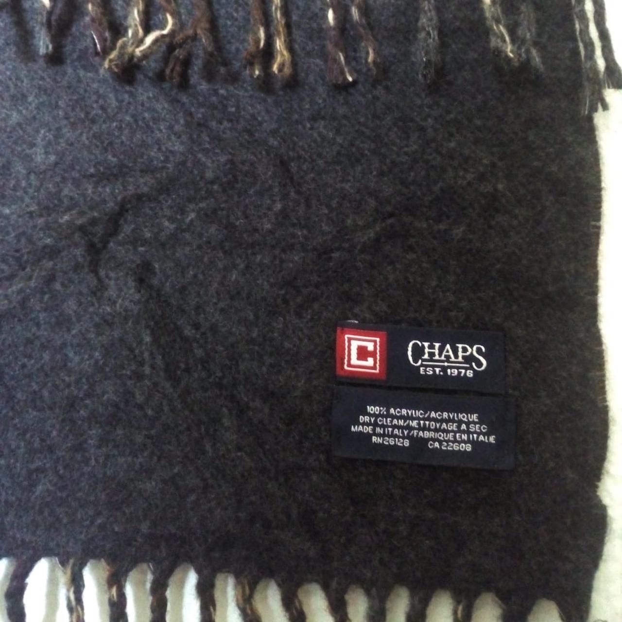 VINTAGE CHAPS BROWN AND GREY CHECK DOUBLE SIDES... - Depop