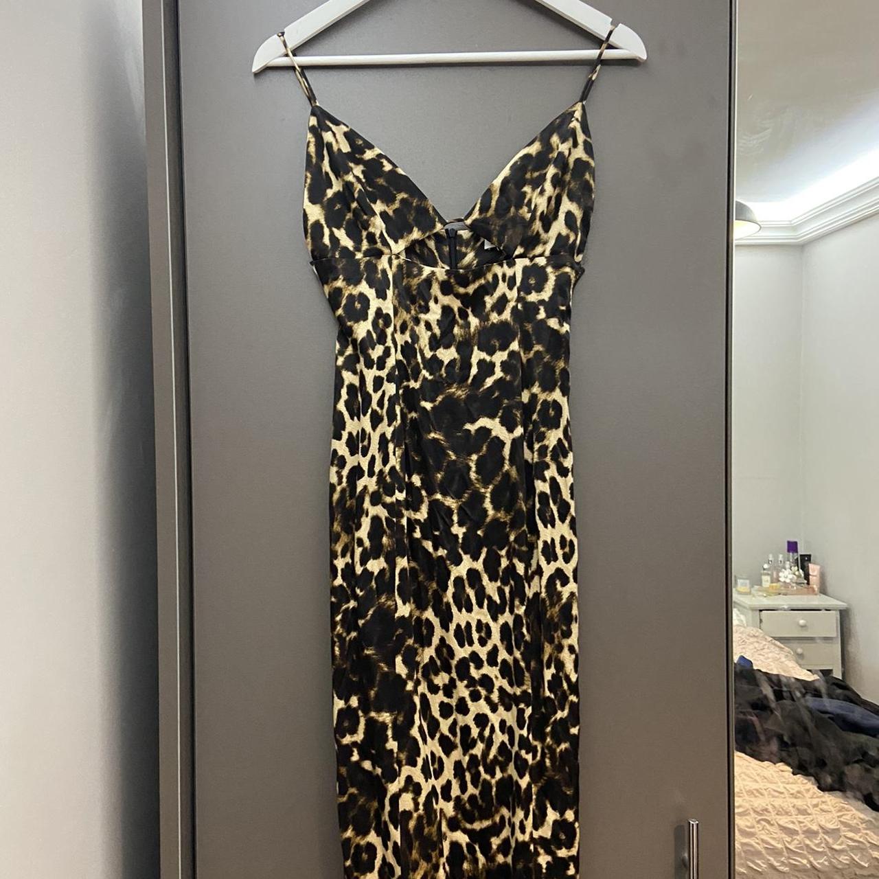Zara midi leopard print dress with cut out Never... - Depop