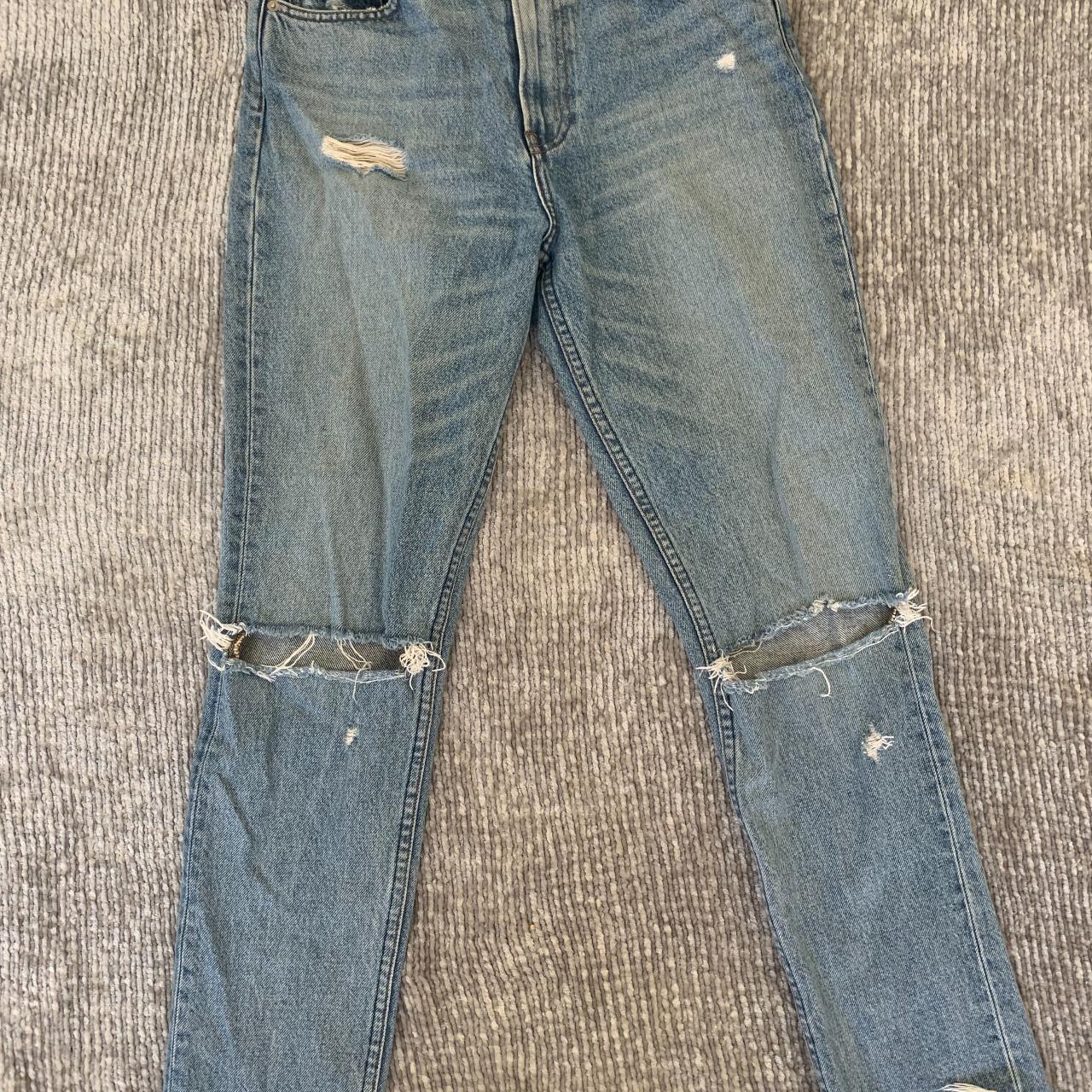 Reformation Ripped Knee Straight Leg Jeans Size... - Depop