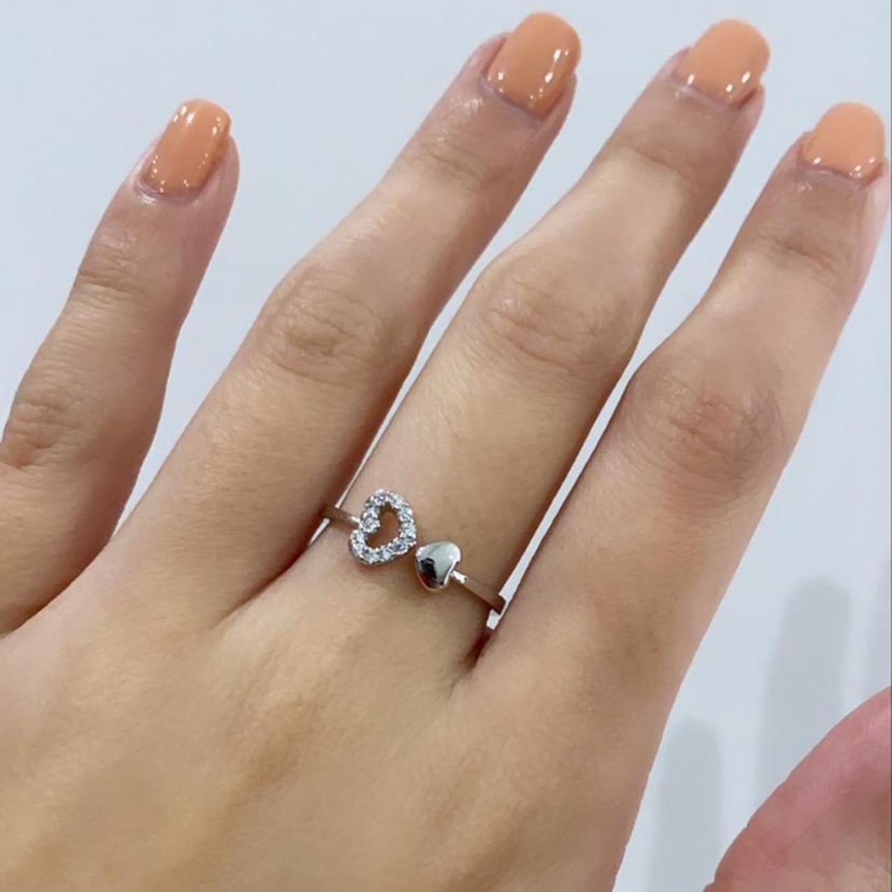 Ladies heart ring Brand new 2 available Silver... - Depop