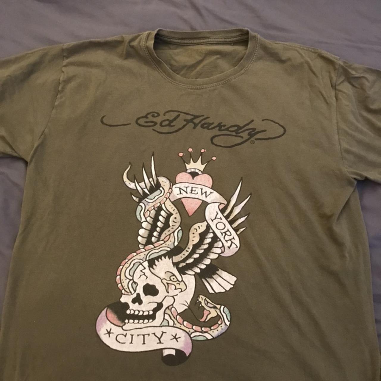 Old school vintage Ed Hardy t shirt - mad throwback... - Depop