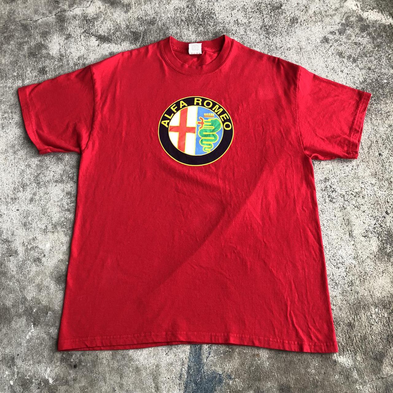 Vintage alpha Romeo car tshirt size men’s large 🌀... - Depop