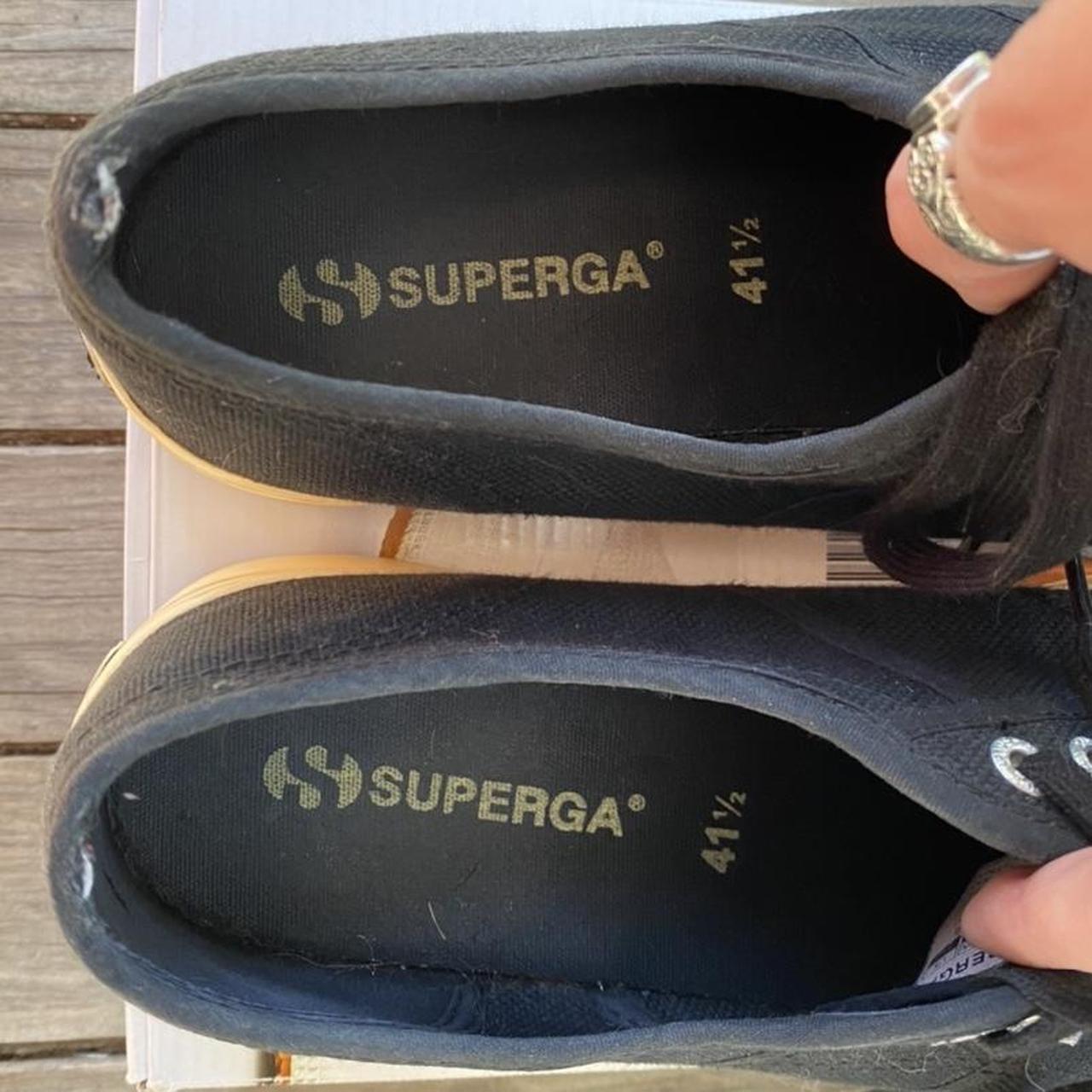 genuine platform superga sneakers 👣 WITH BOX!! black... - Depop