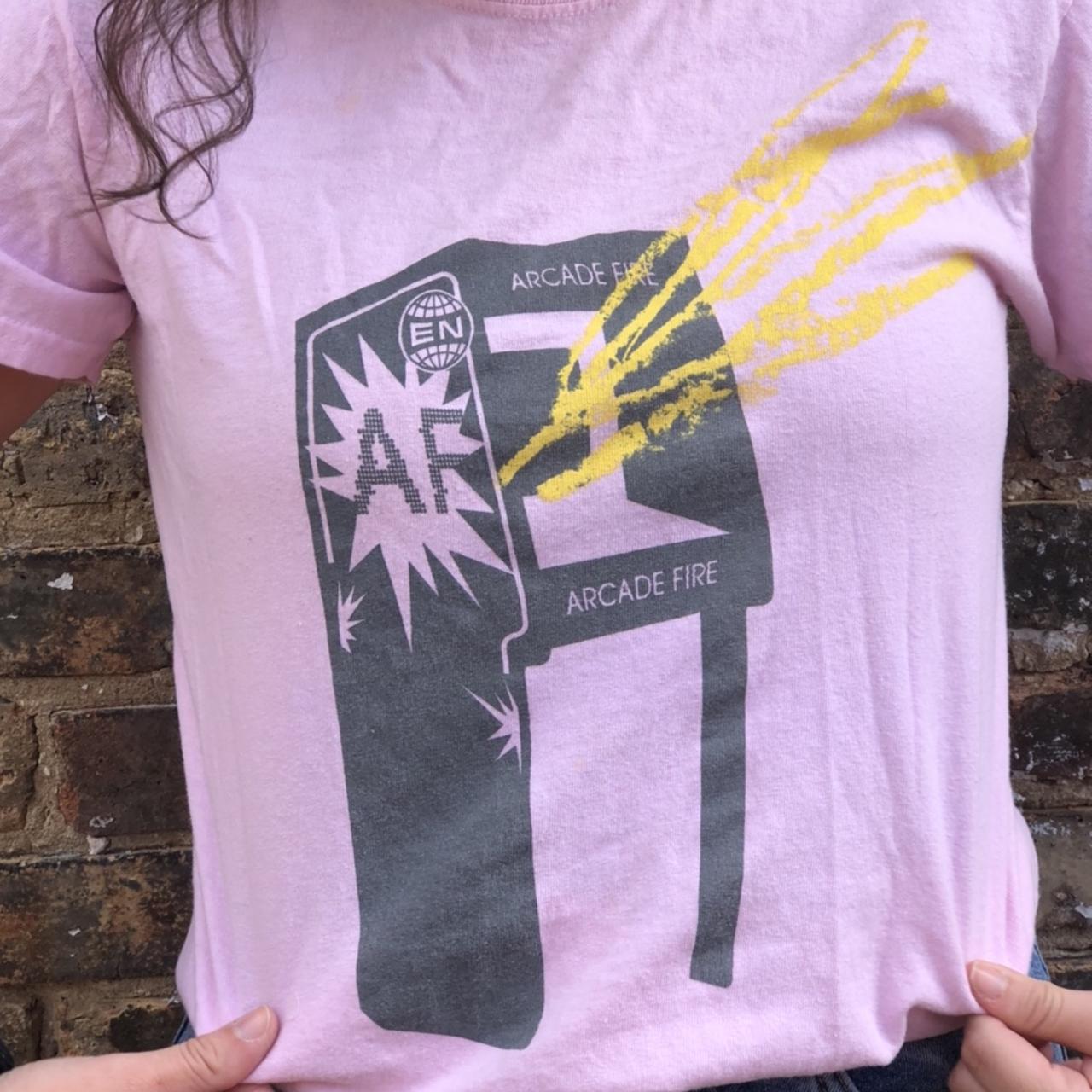 Arcade Fire Band Pink T-Shirt - Depop