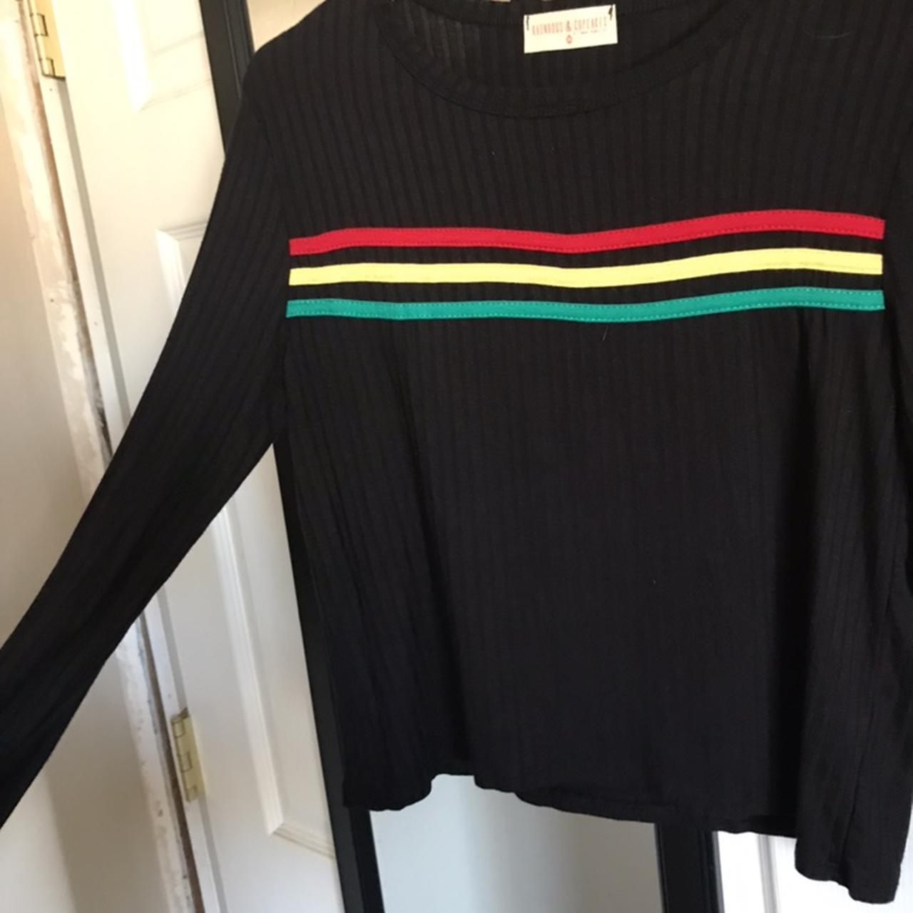 Rasta colors shirt w/black background super cute a... - Depop