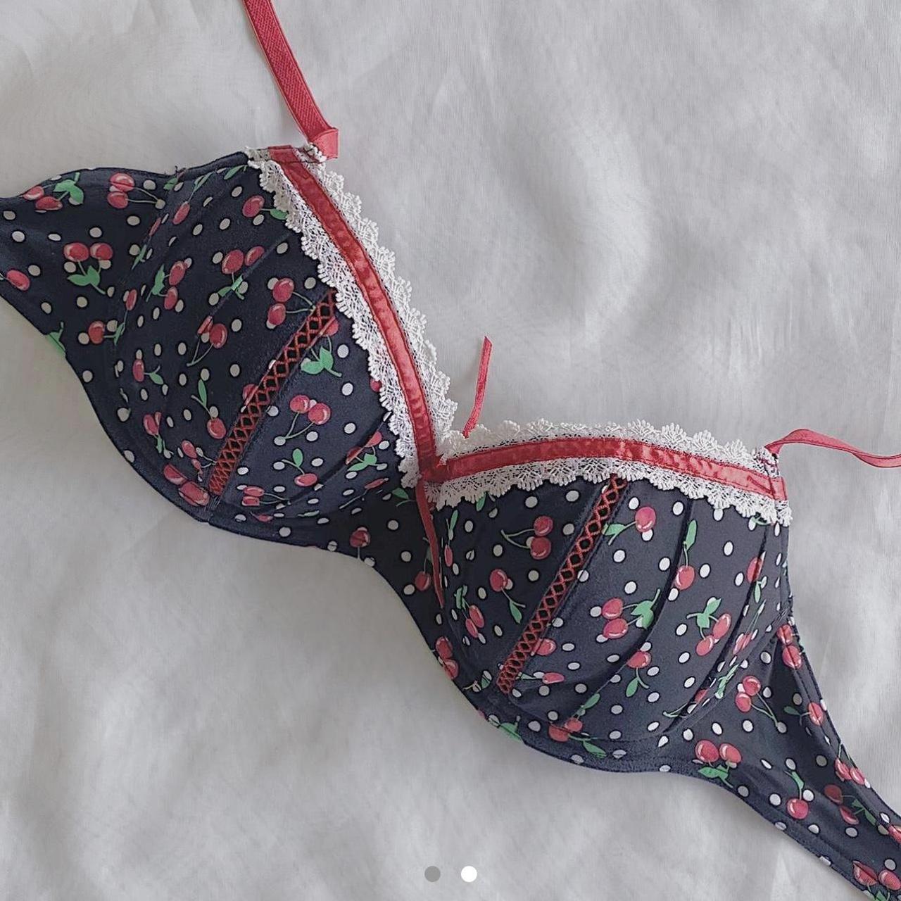 adorable vintage cherry bra. by the brand “candies”... - Depop