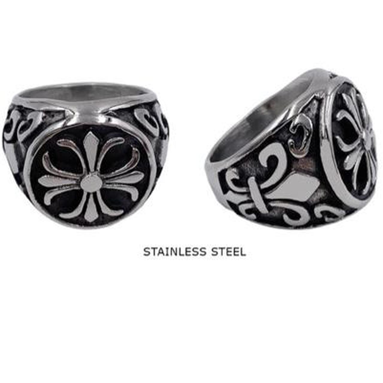 Chrome stainless grunge ring ⛓stainless steel... - Depop