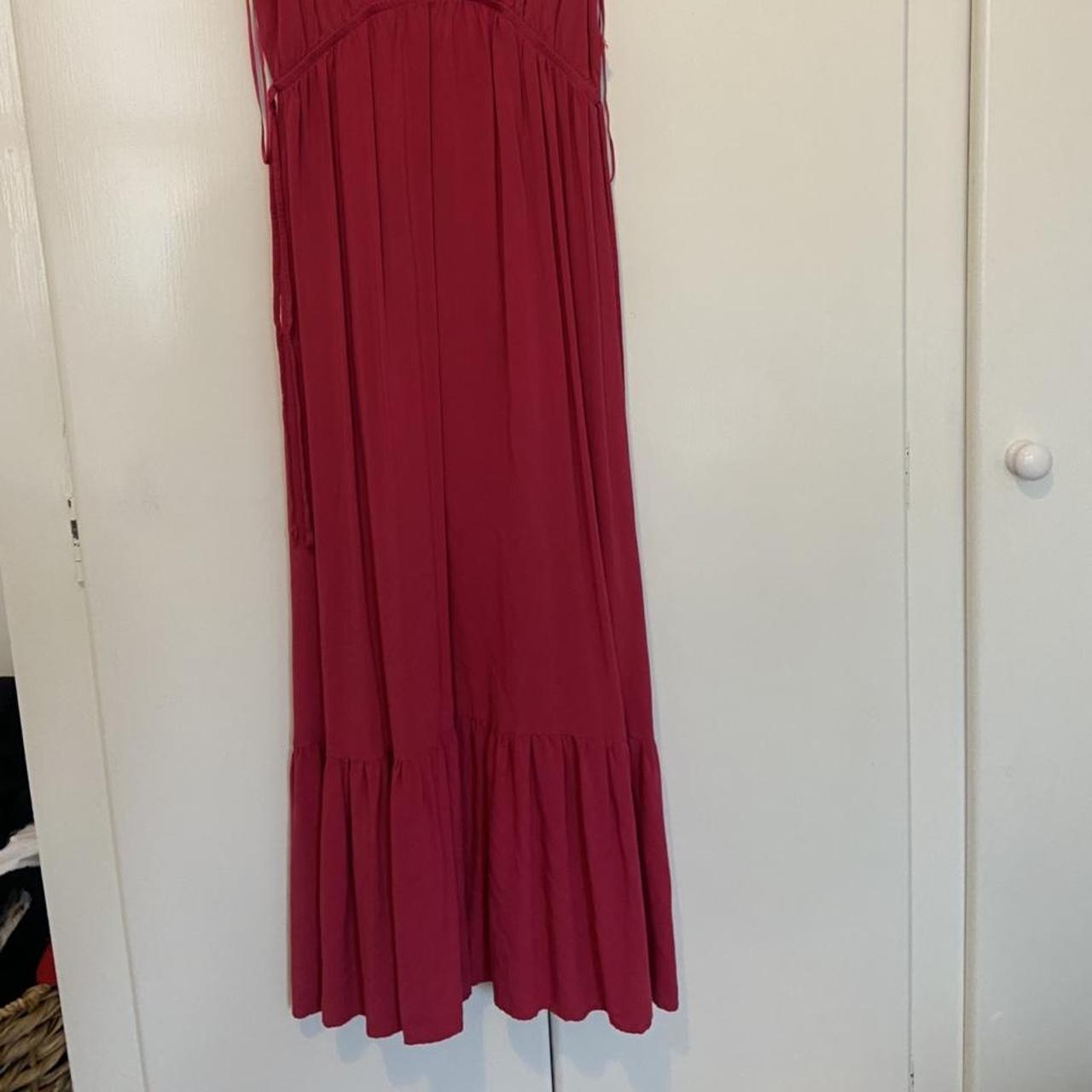 Pink maxi ruffle dress Primark Size 8 Has tiny... - Depop