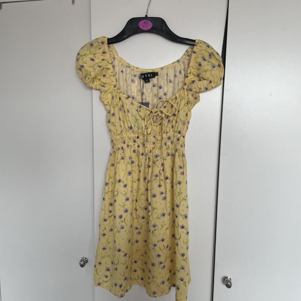 MOTEL ROCKS - yellow floral ditsy summer dress... - Depop