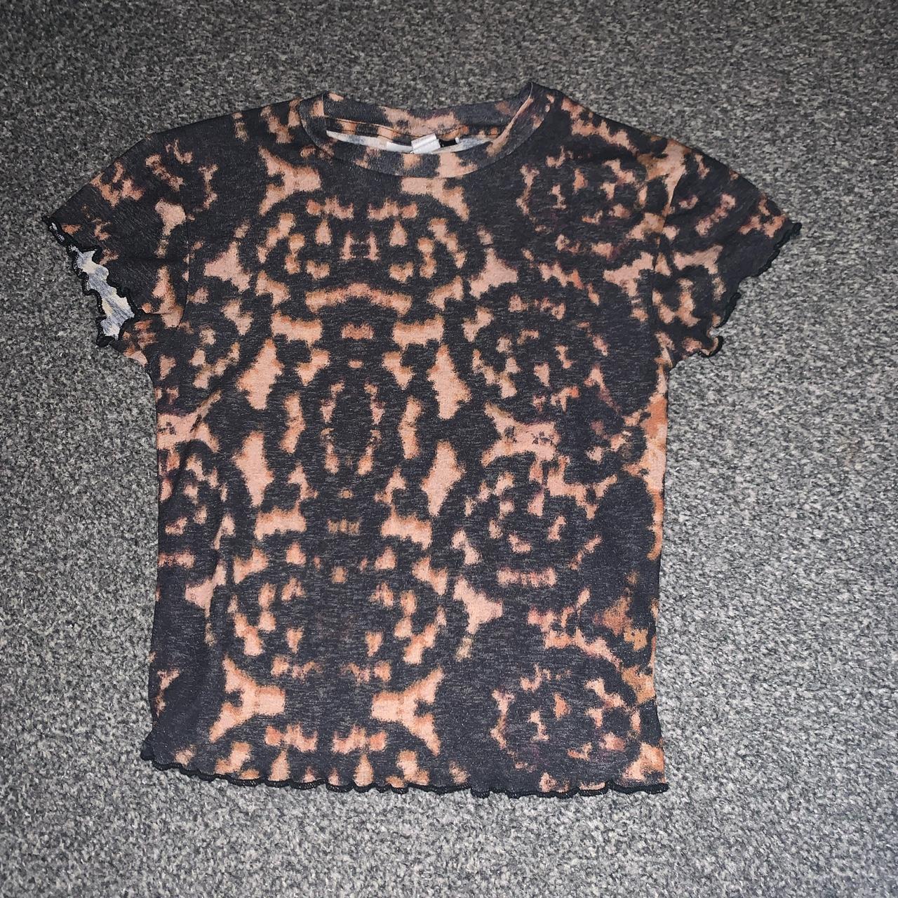 Topshop leopard print mesh top, size 6 Mesh top... - Depop