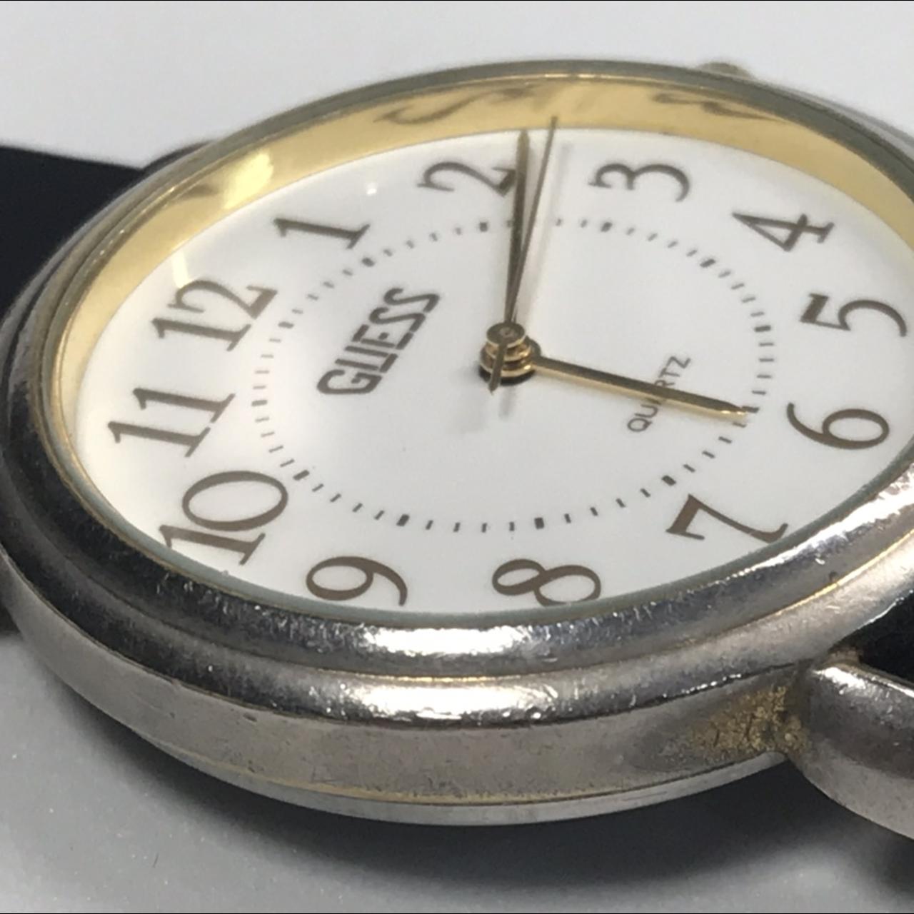 Vintage Guess Watch 1989. 33.5mm case. 18mm black... - Depop