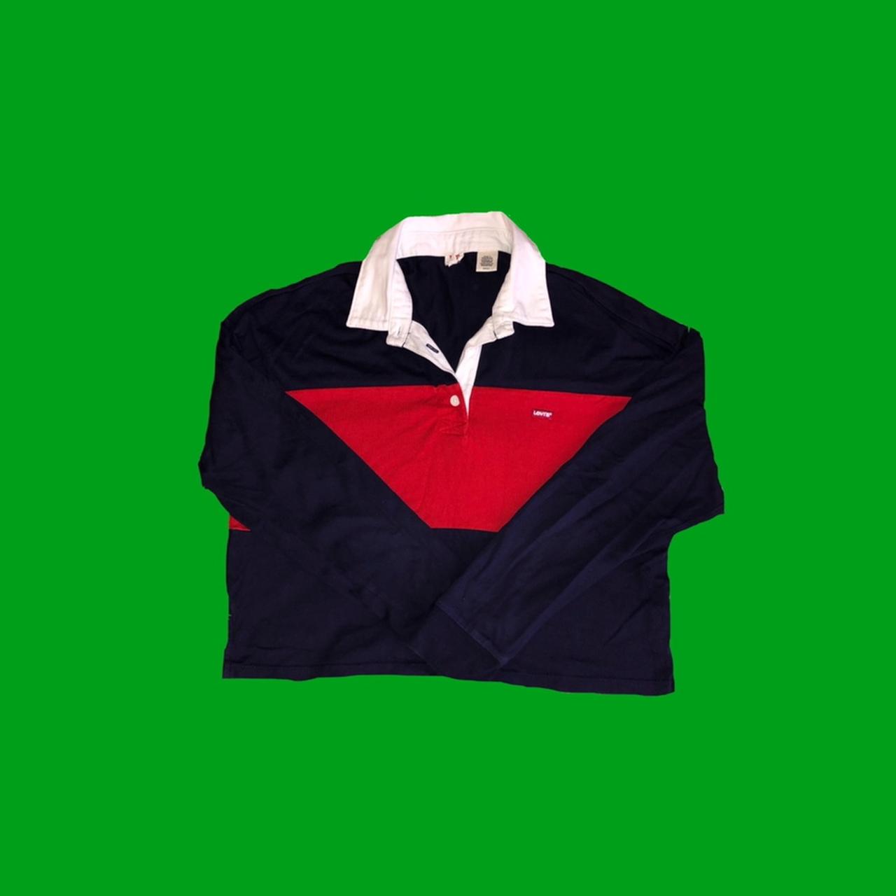 levi’s cropped polo long sleeve shirt cutest polo... - Depop
