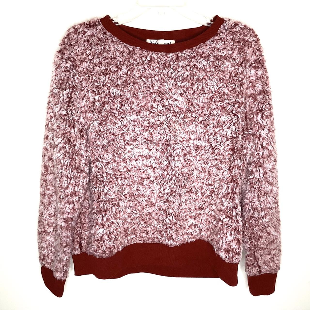 Burgundy Fuzzy Sweatshirt Super cute and cozy! Size... - Depop