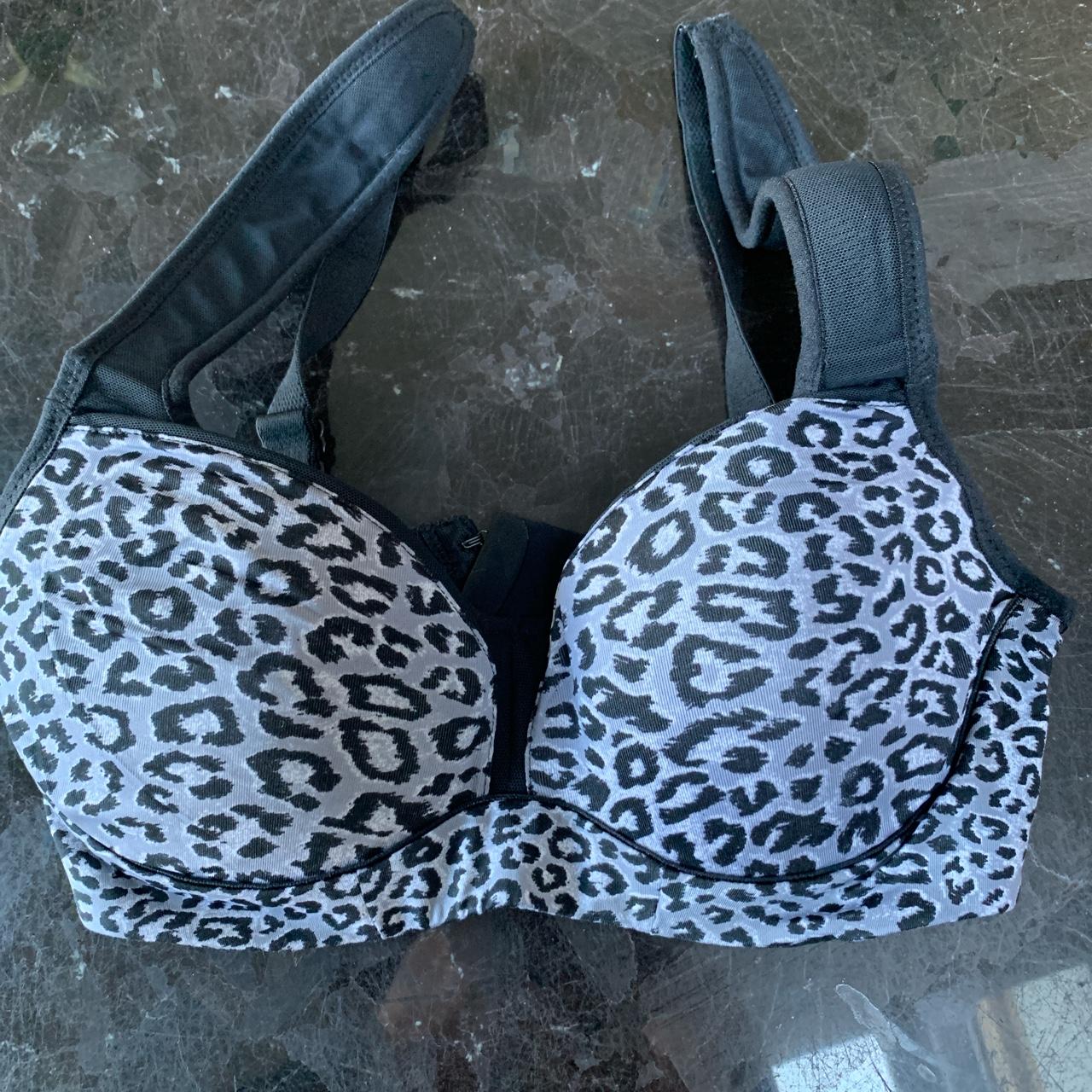Good condition animal print bra Underwired and padded - Depop