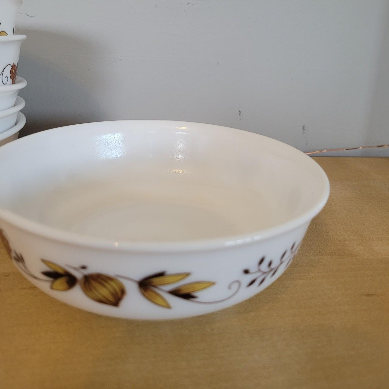 Set 6 milk glass Pyrex flower and leaf design fruit... - Depop