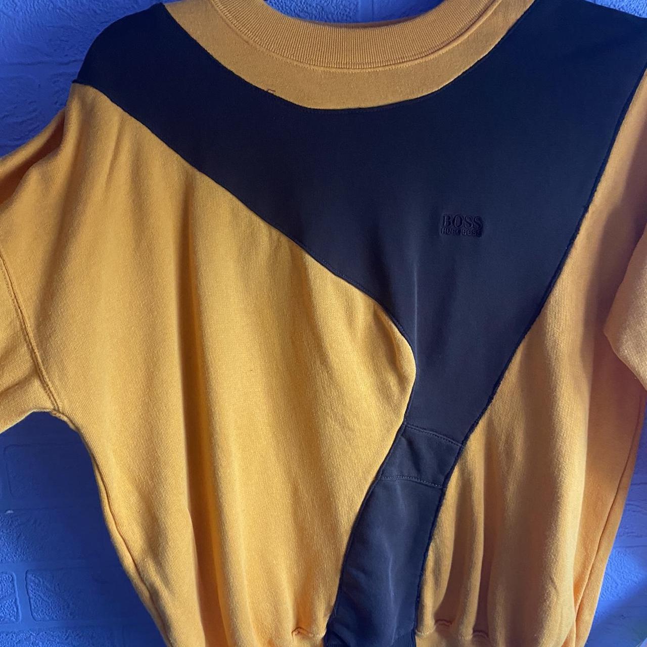 Hugo boss reworked jumper Orange and brown... - Depop