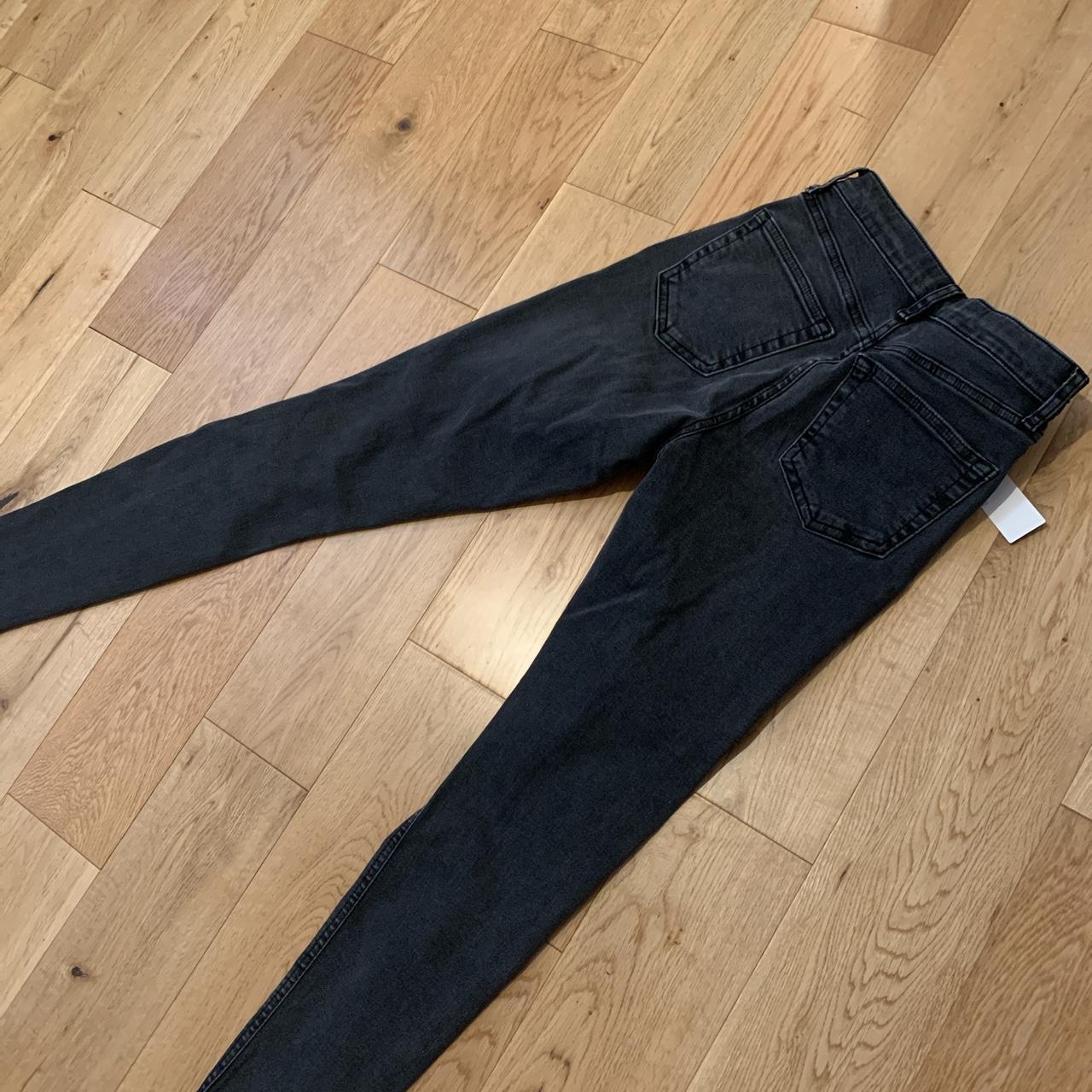 Topshop black ripped Jamie jeans, perfect condition... - Depop
