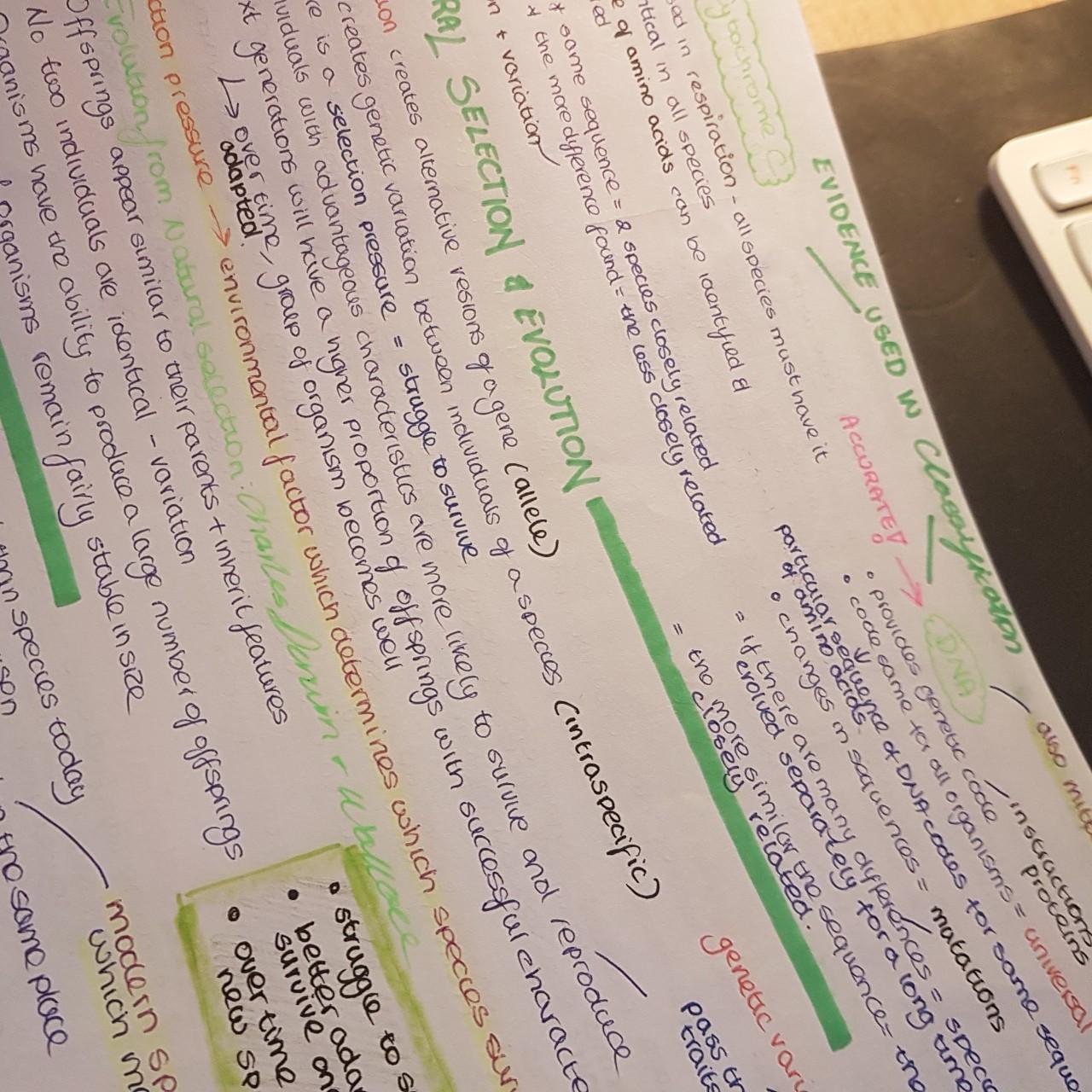 AS BIOLOGY NOTES 🌱⚘ Evolution, classification and... - Depop