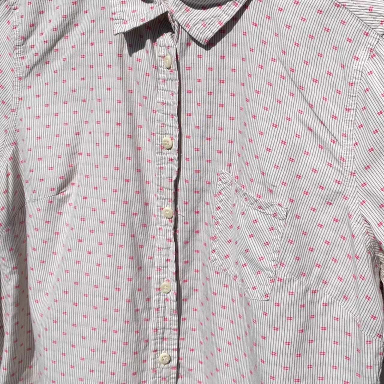 Merona off white/beige & pink flower design Size... - Depop