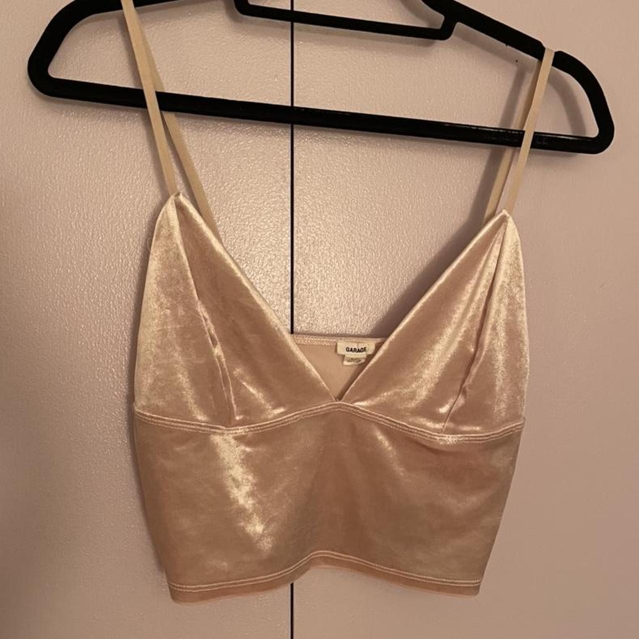 Garage Pink Velvet Bustier Top No flaws Adjustable... - Depop