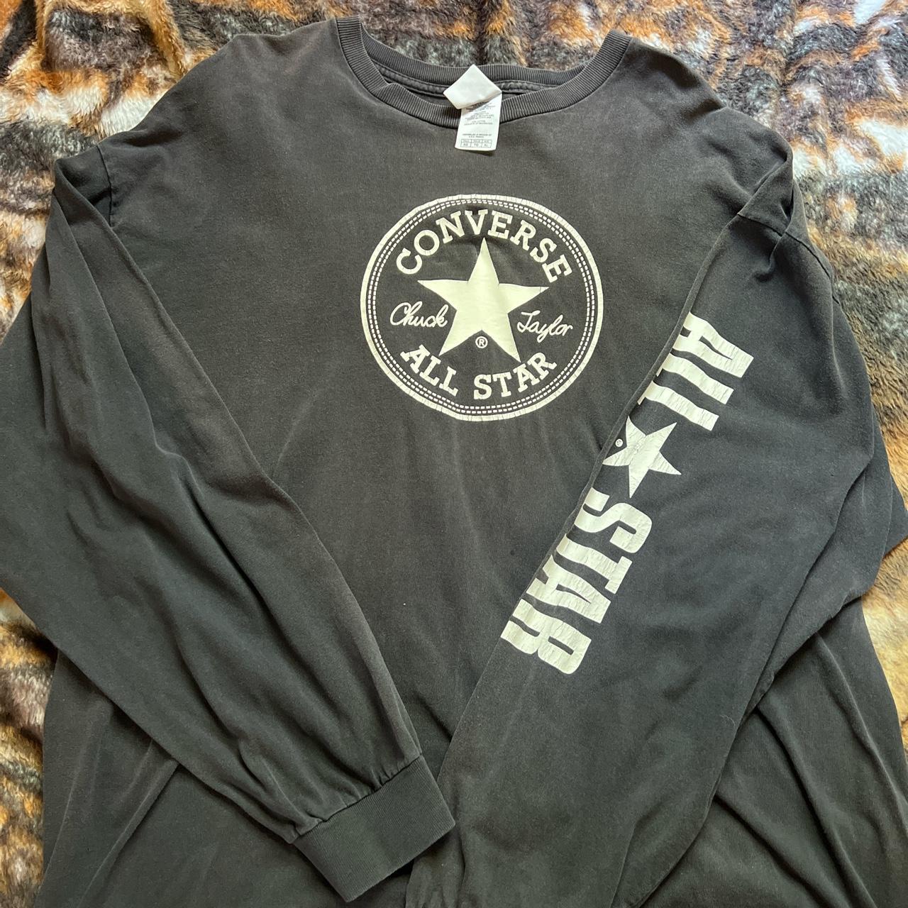 Converse all star/ long sleeve / print on sleeve /... - Depop