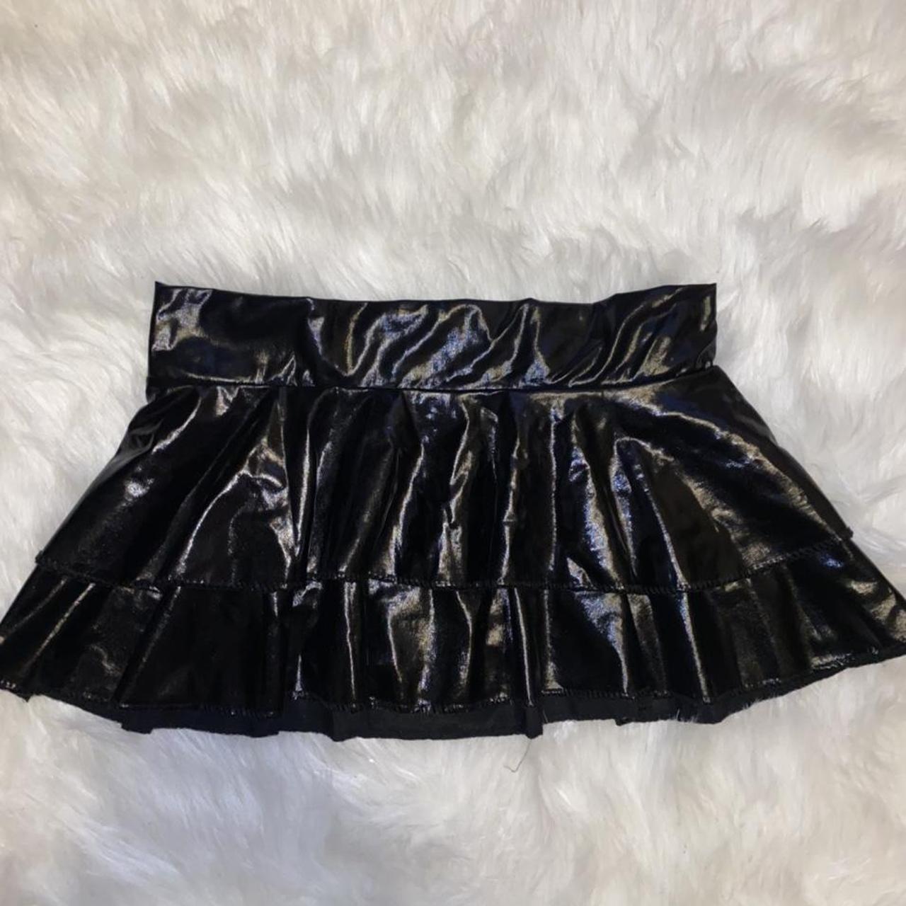 Rave babe mini skirt ⭐️🖤⭐️🖤 Micro pvc patent mini... - Depop
