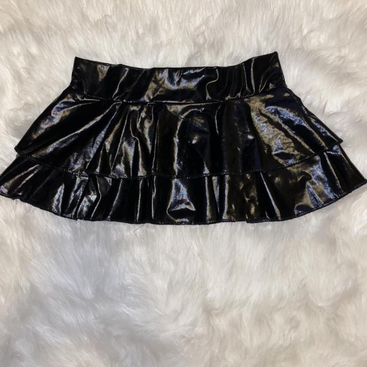 Rave babe mini skirt ⭐️🖤⭐️🖤 Micro pvc patent mini... - Depop