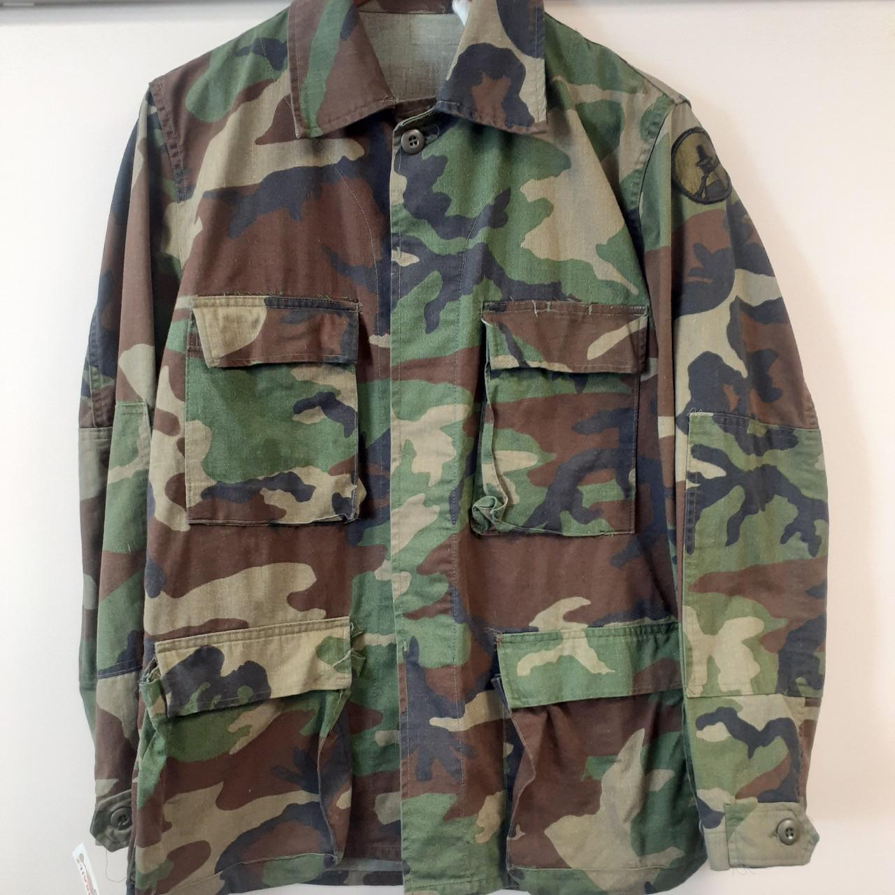 Vintage military fatigue camo lightweight field... - Depop