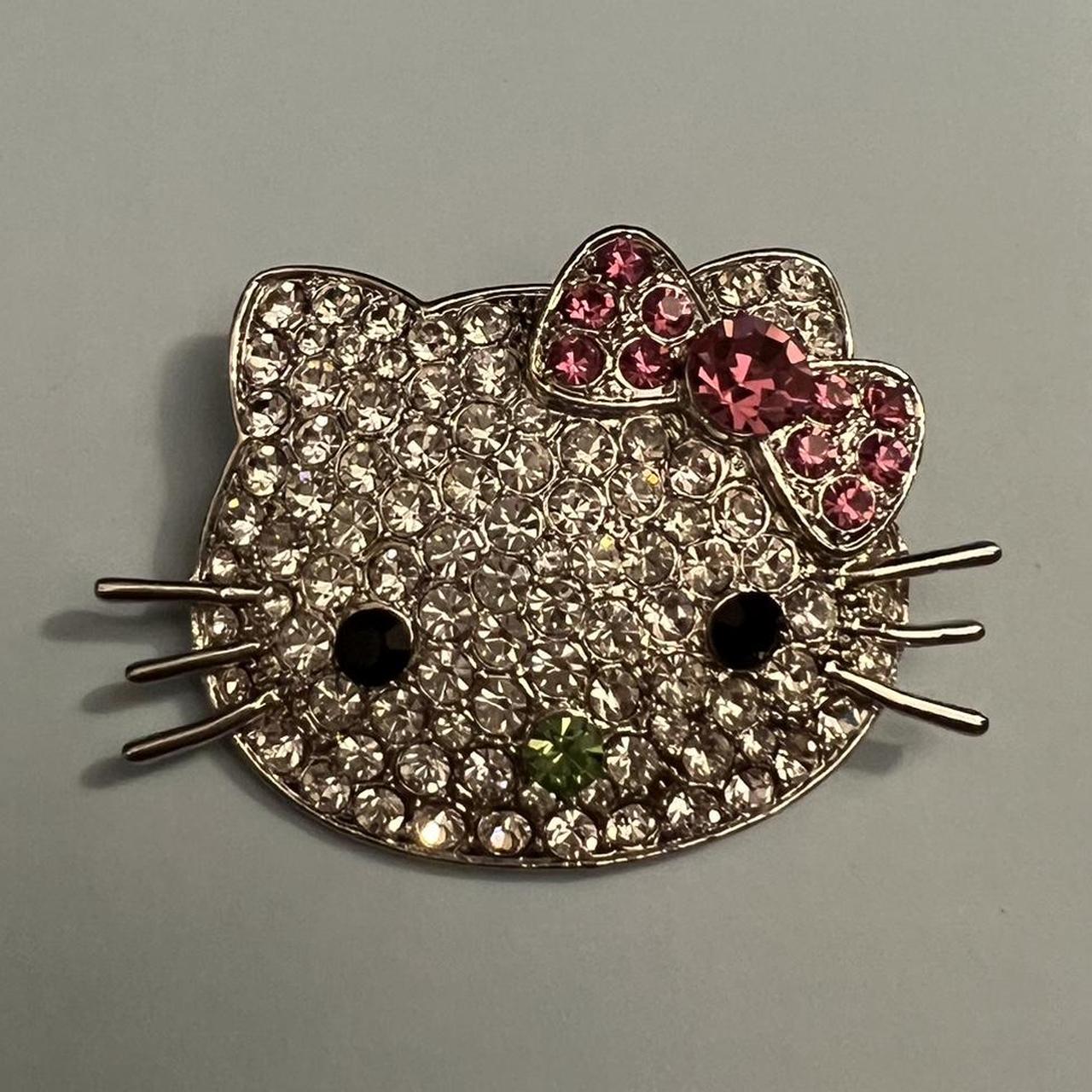 Hello Kitty Silver Tone Jewel Textured Jewelry... - Depop
