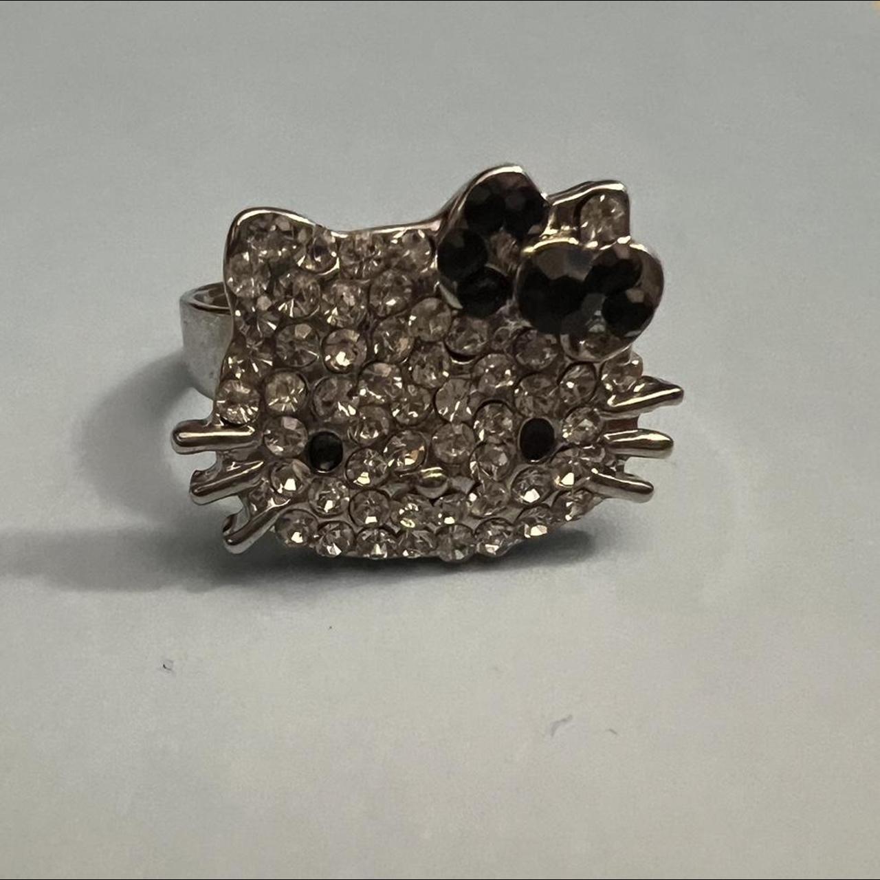 Hello Kitty Silver Tone Jewel Textured Jewelry... - Depop