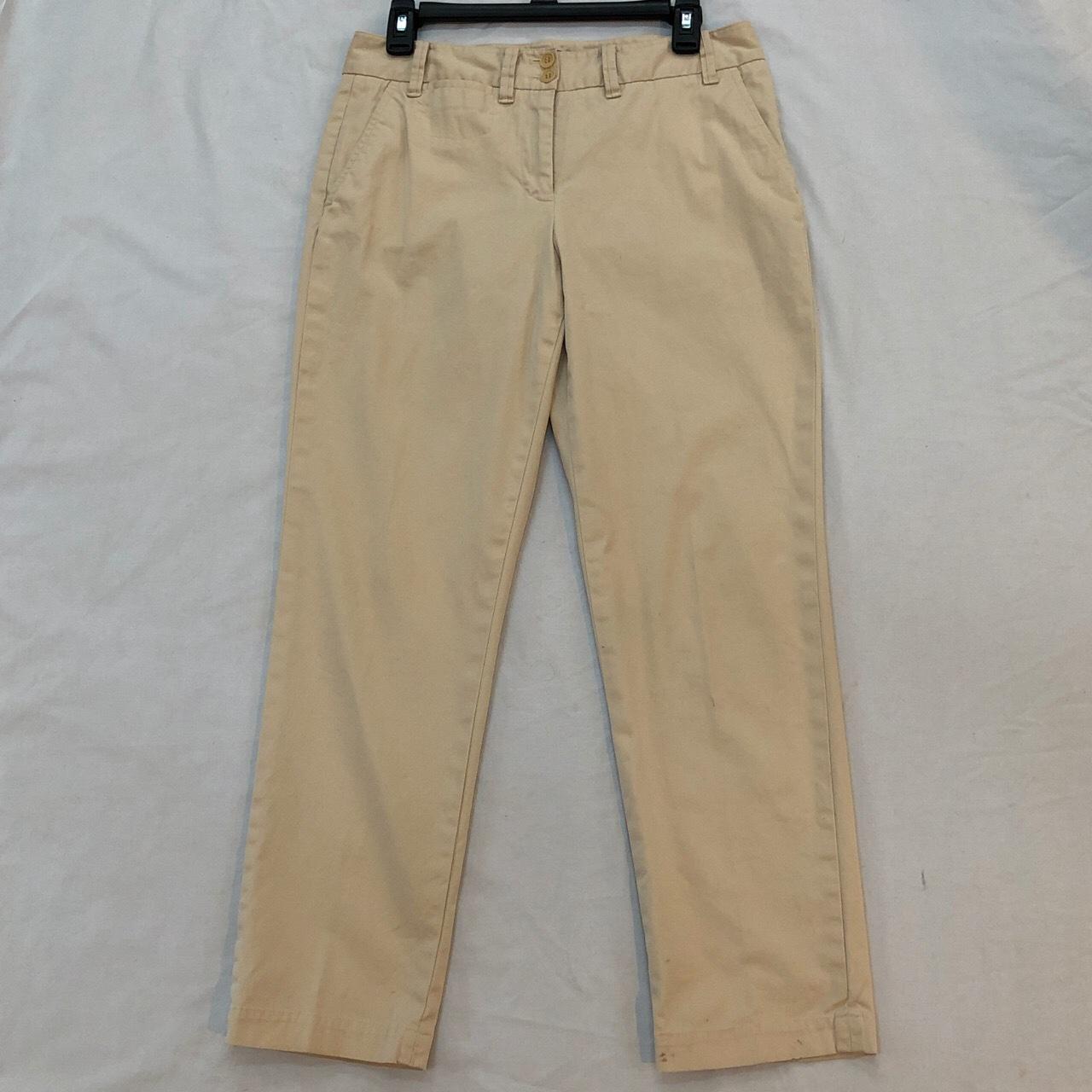 Talbots cream high rise khaki pants. Straight leg... - Depop