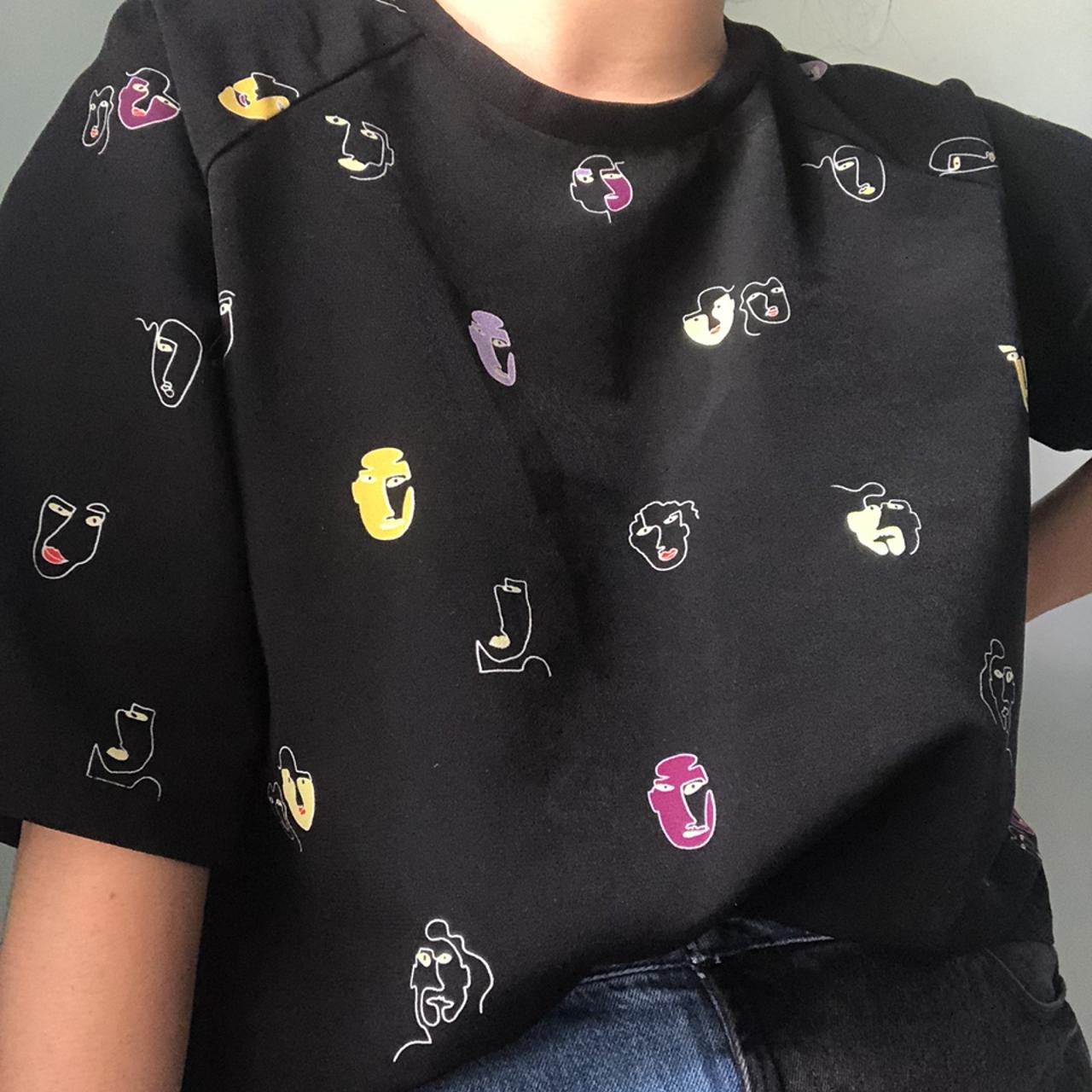 Monki face print blouse 🌞 #monki #illustration... - Depop