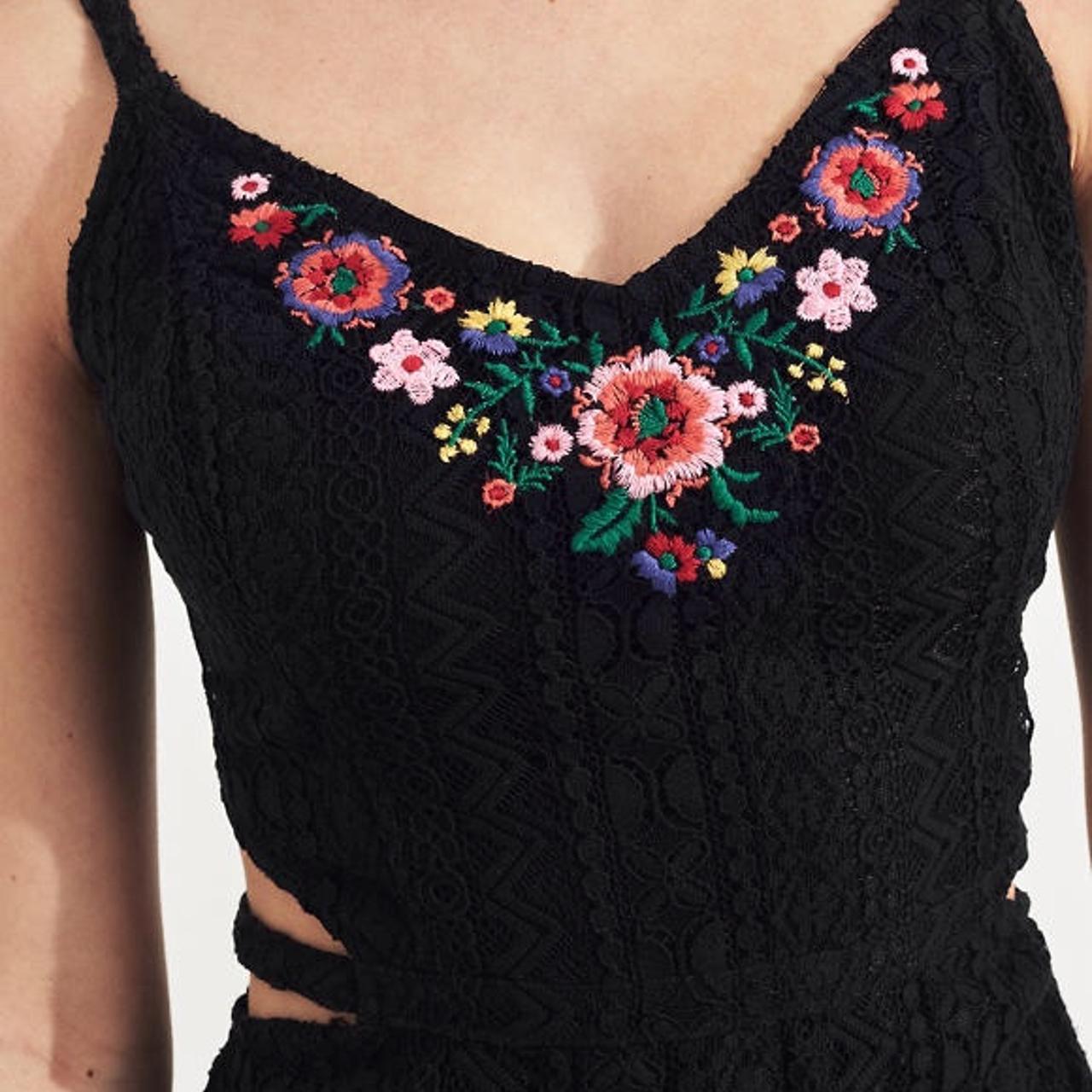 SUPER cute embroidered cutout lace dress from... - Depop