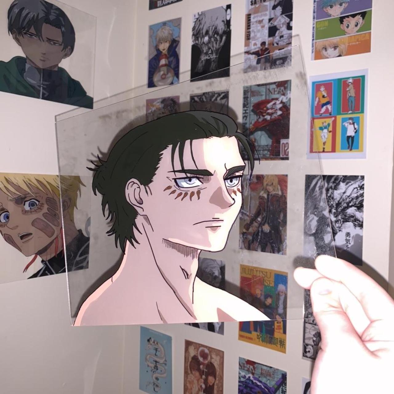 Attack on titan - Eren Yeager glass painting (made... - Depop