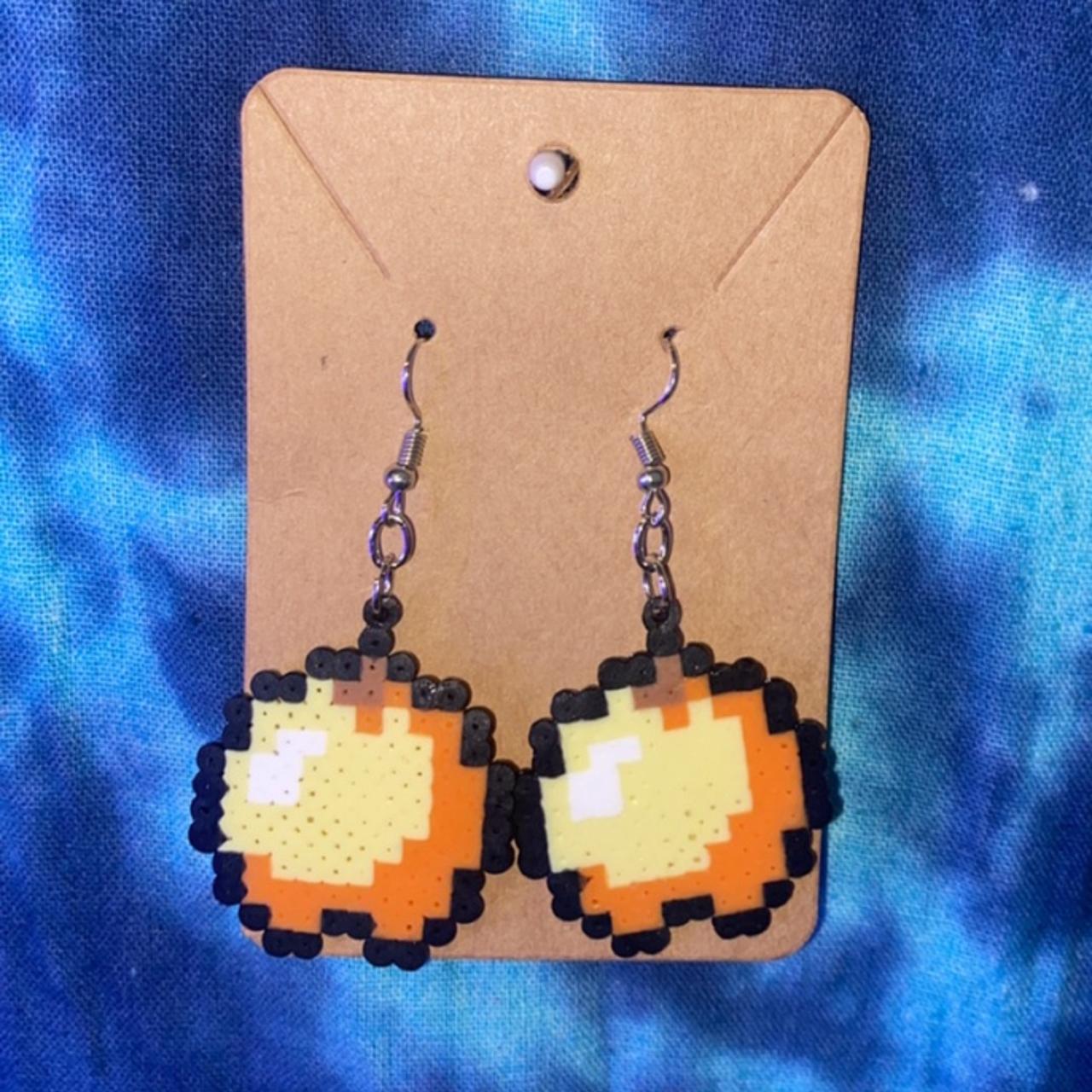Minecraft Golden Apple Perler Bead Earrings!... | Depop