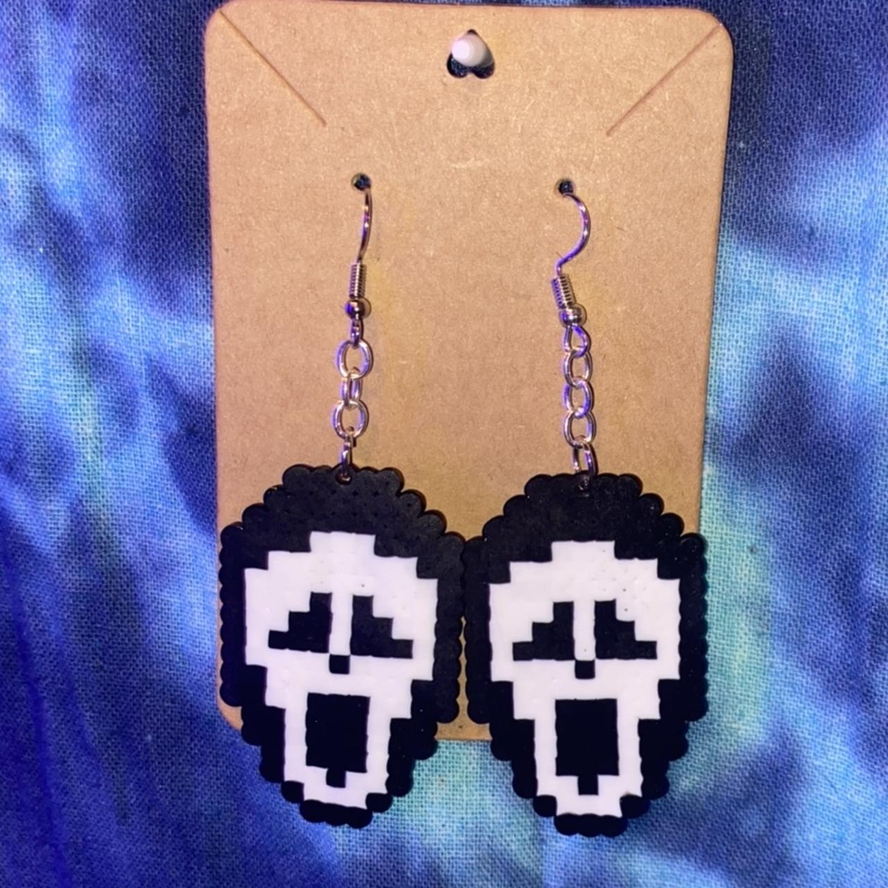 Scream Face Perler Bead Earrings #scream... - Depop