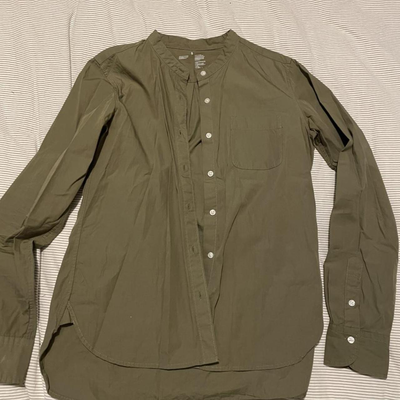 UNIQLO Women's Green and Khaki Shirt | Depop