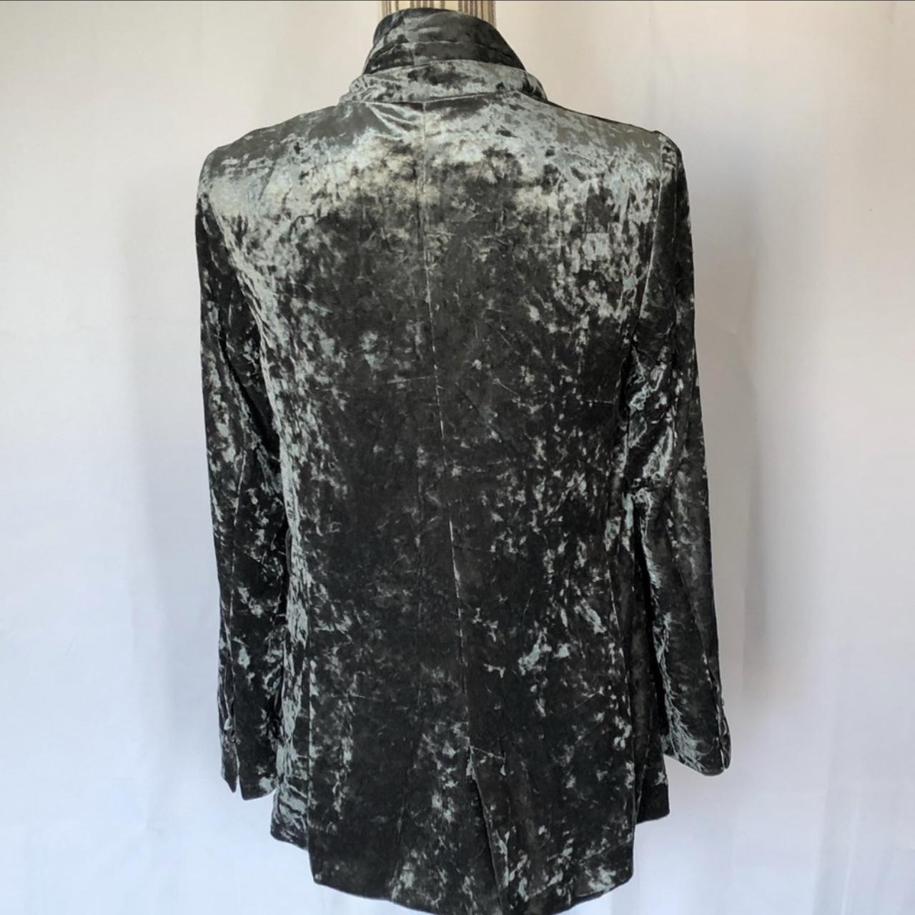 Zara crush velvet jacket with patch pockets size... - Depop