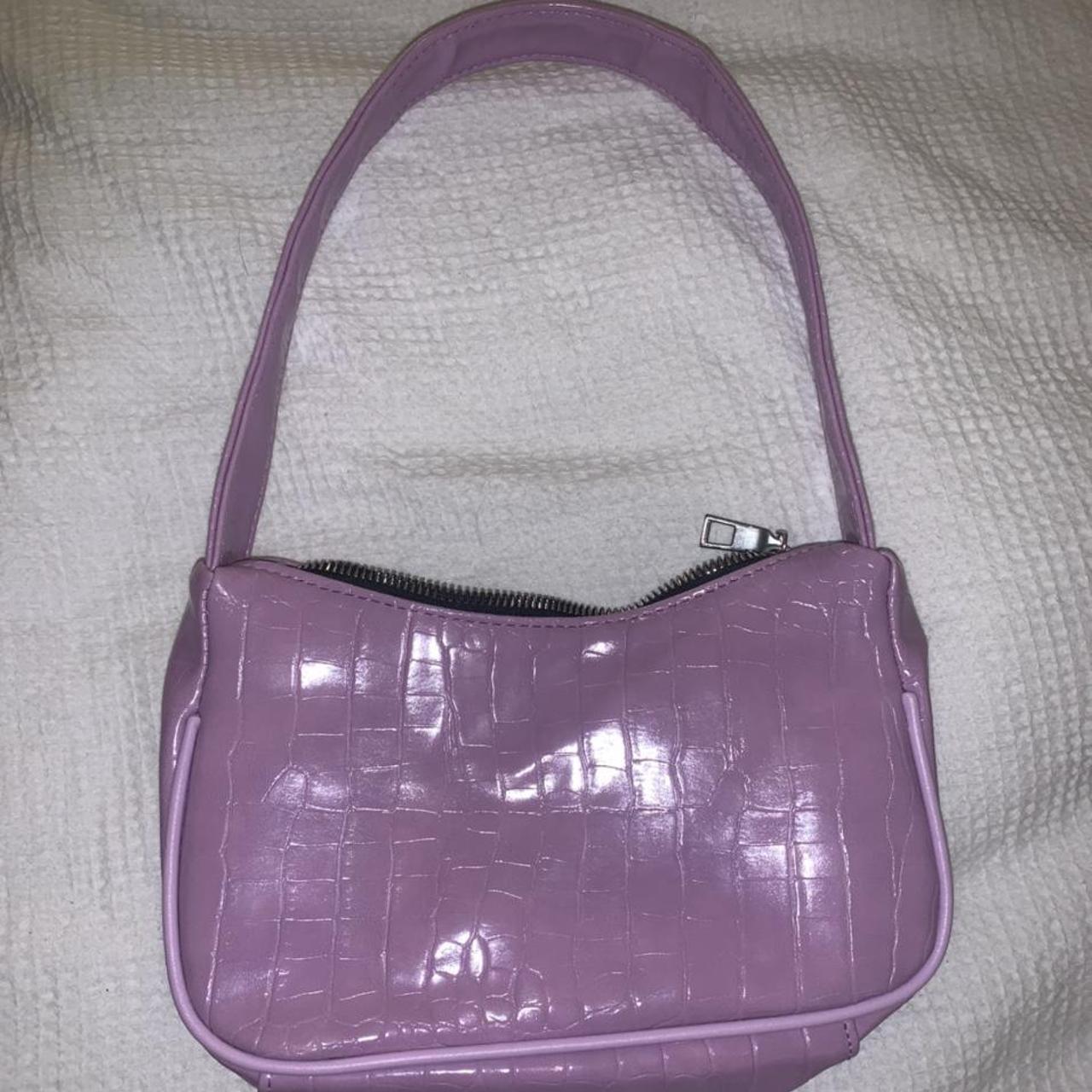purple/lilac croc print shoulder bag !!💜 in good... - Depop