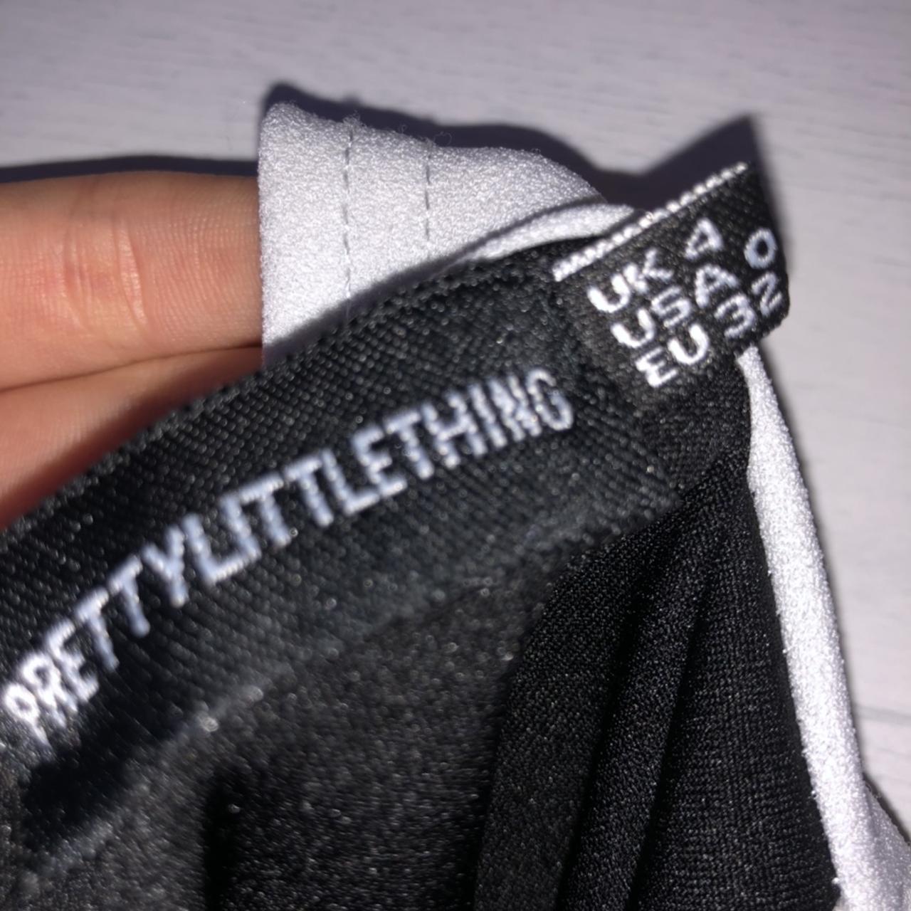 Pretty Little Thing bodycon dress in white and... - Depop