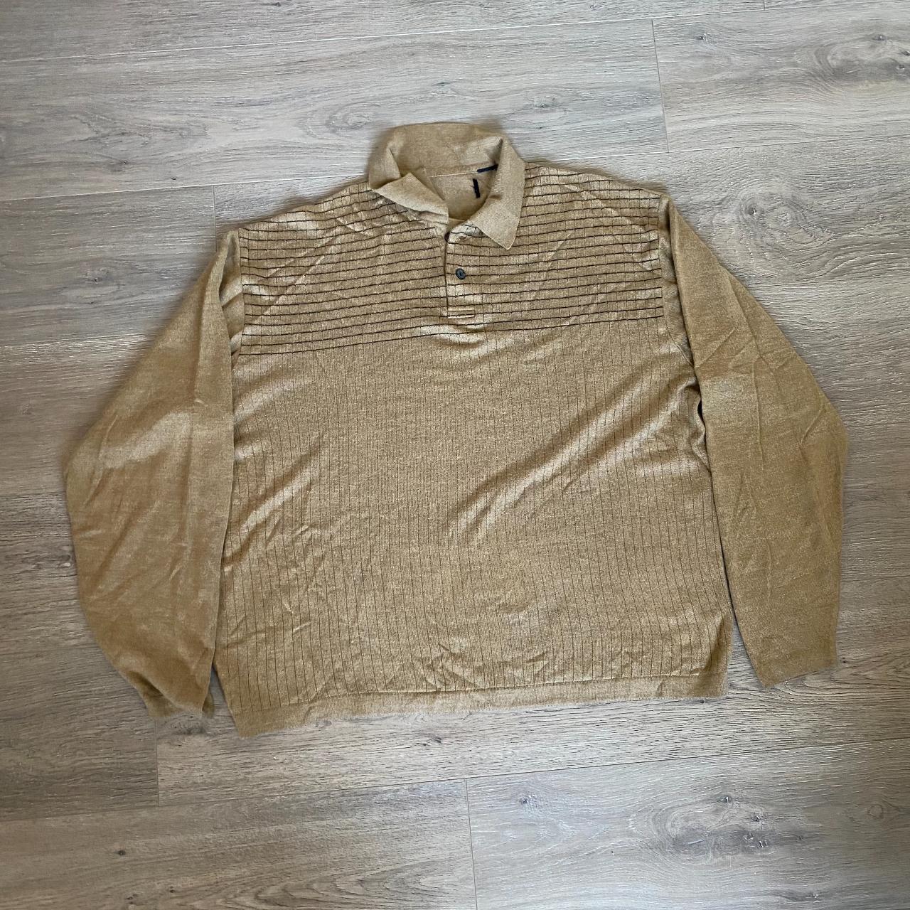 Brown Collared Sandy Colored long sleeve Shirt soft... - Depop