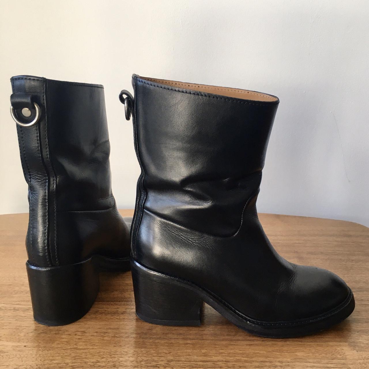 Acne Studios ‘Evel’ black leather boots in size 37... - Depop