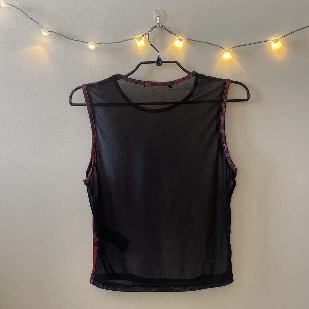 amazing red snake print crop top with mesh... - Depop