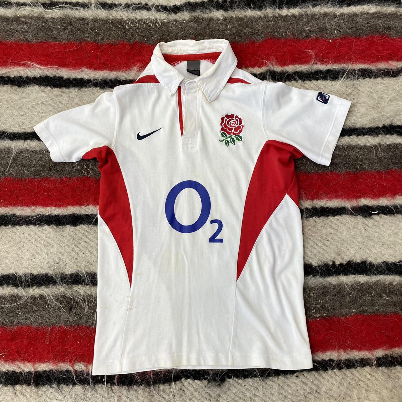 Vintage 2000s Nike England rugby polo shirt Size... - Depop